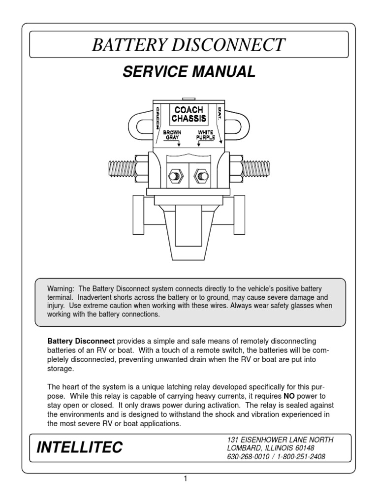 Intellitec Battery Disconnect Manual | PDF | Relay | Ignition System