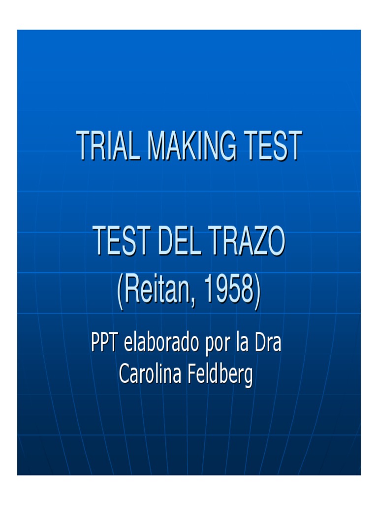 Trail Making Test | PDF
