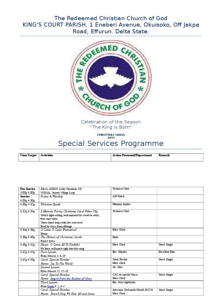 Christmas Carol Programme | PDF | Art | Religion & Spirituality