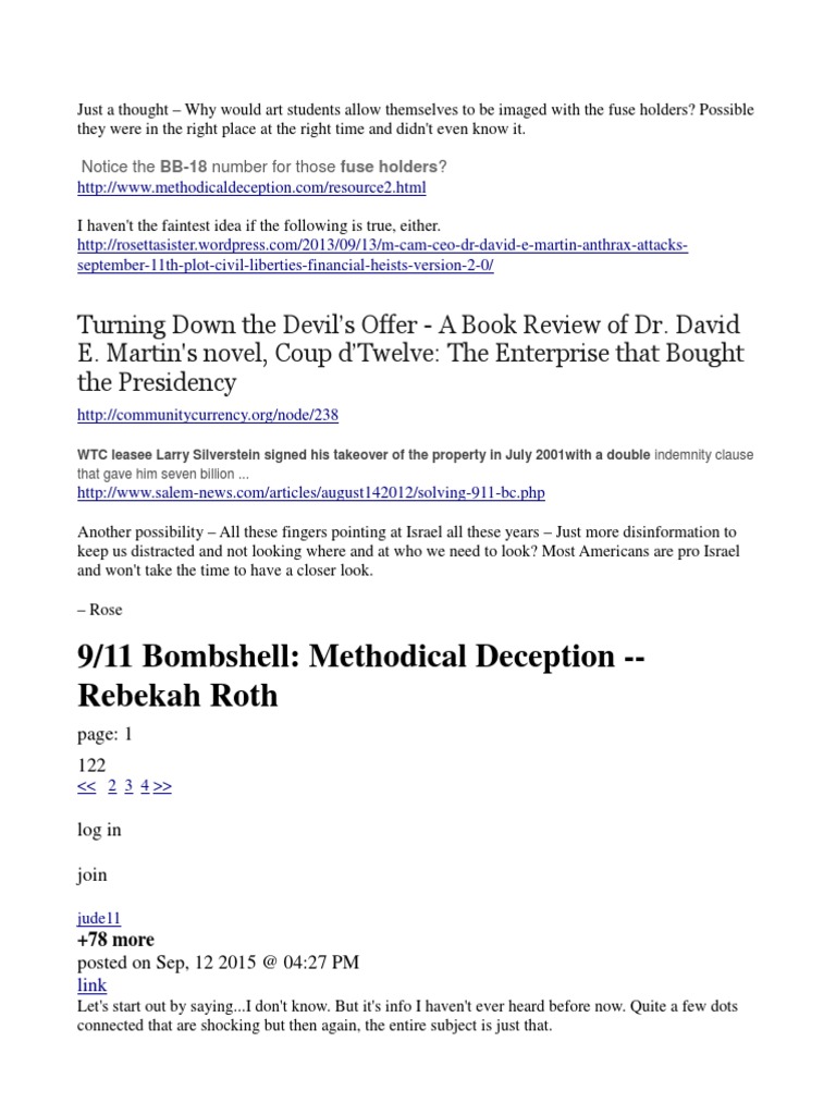 NineEleven Methodical Deception - Rebekah Roth Plus A Few More Theories ...