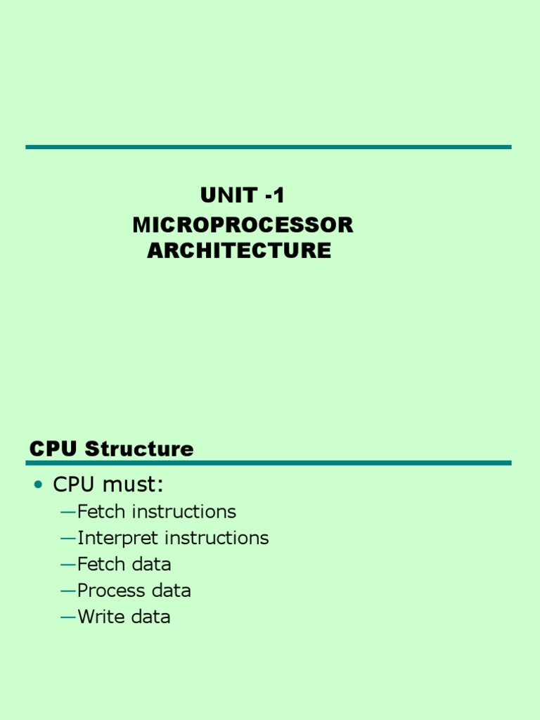 Unit - 1 Microprocessor Architecture | PDF | Instruction Set | Central Processing Unit