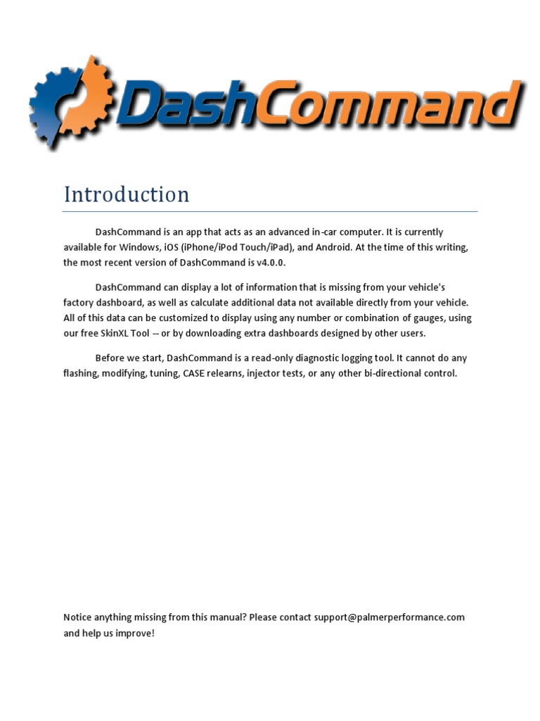 DashCommand User Guide and Features | PDF