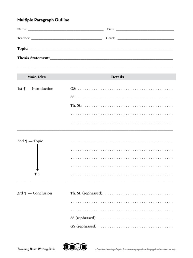 Multiple Paragraph Outline - 3 Student | PDF | Home & Garden