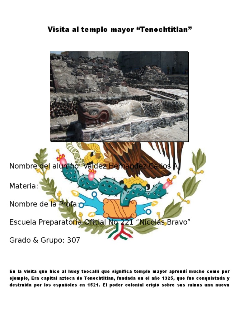 Templo Mayor Tenochtitlan | PDF | azteca | Religión y creencia