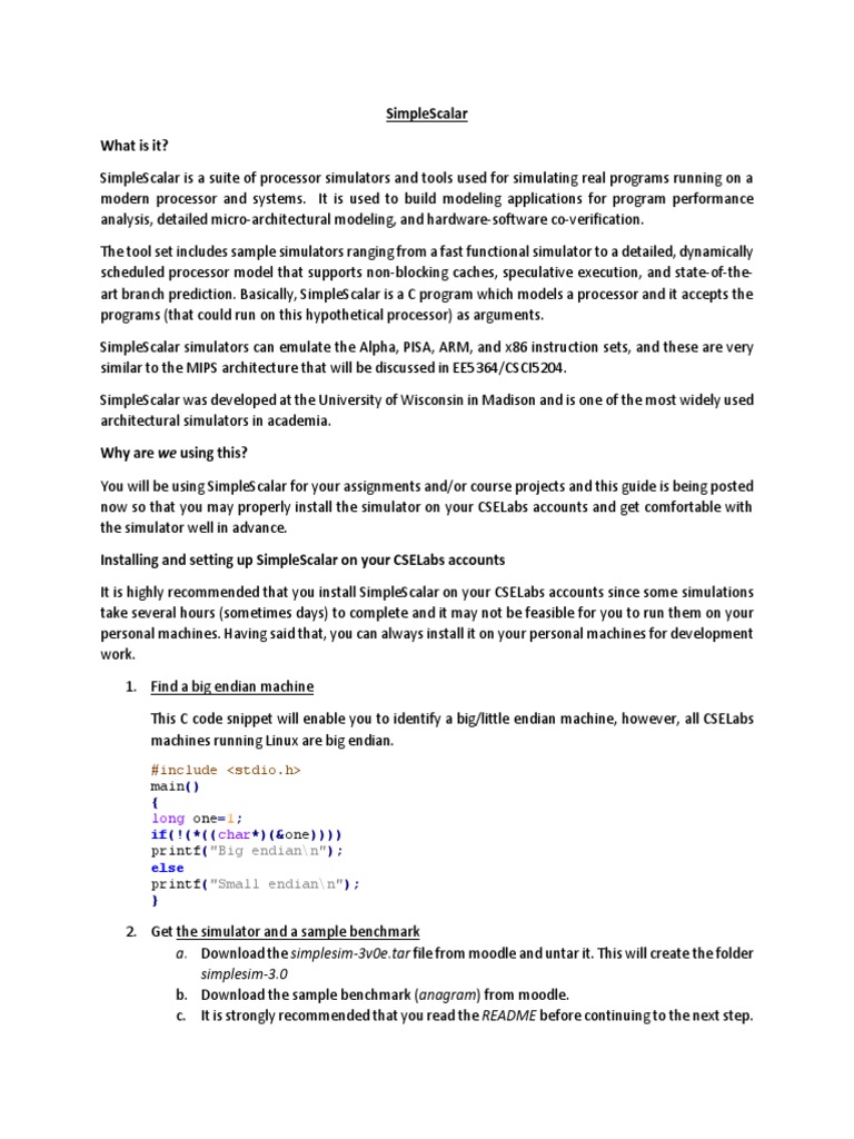 SimpleScalar Guide | Download Free PDF | Scripting Language | Cpu Cache