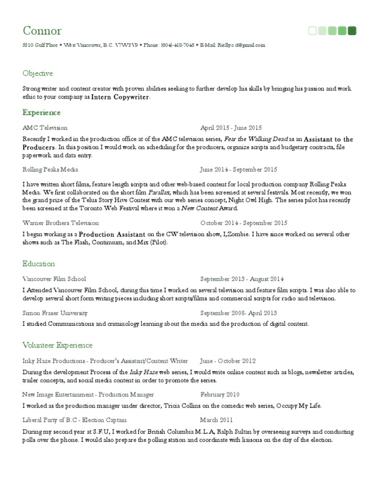 Connor Rielly - Resume | PDF
