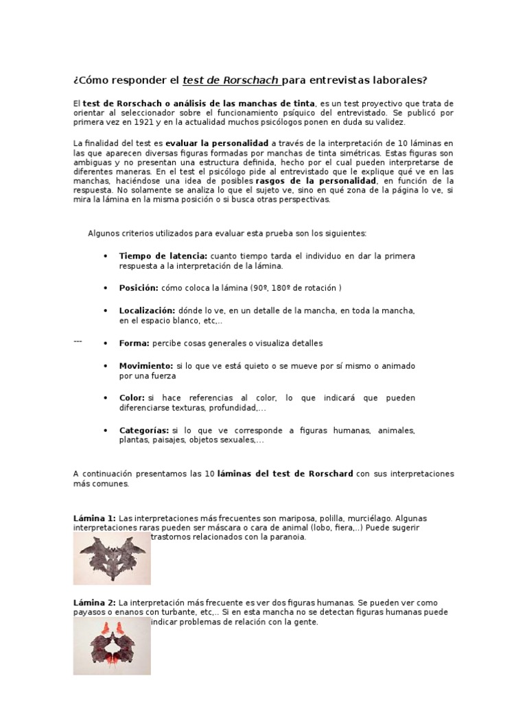 Rocha Test | PDF | Neurociencia | Ciencias del comportamiento