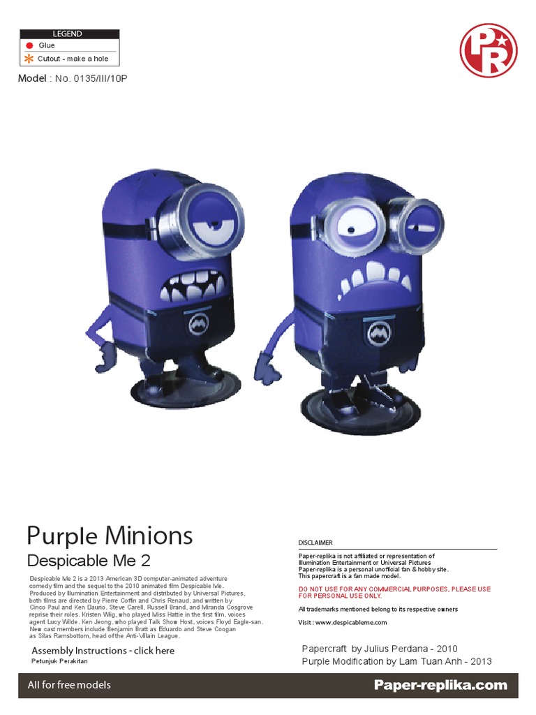 Minions Purple: Despicable Me 2 | PDF