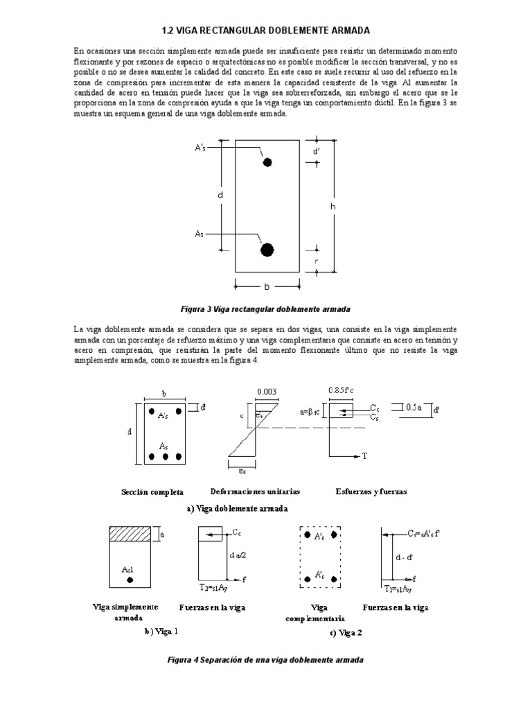 Como Diseñar Una Viga Doblemente Armada | PDF | Acero | Física Aplicada ...
