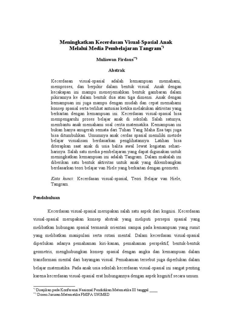 Kecerdasan Visual-Spasial | PDF