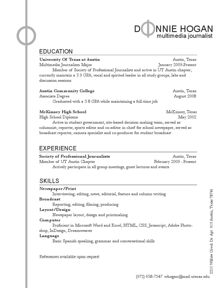 Donnie Resume | PDF | Journalism | Newspapers