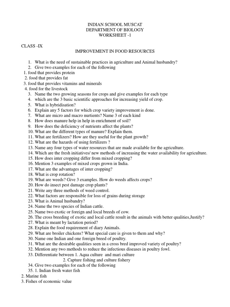 Improving Food Resources Through Sustainable Agricultural Practices: A ...