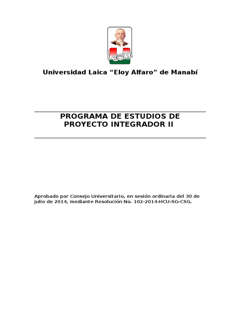 Silabo de Proyecto Integrador II | PDF | Diseño | Gestión de proyectos