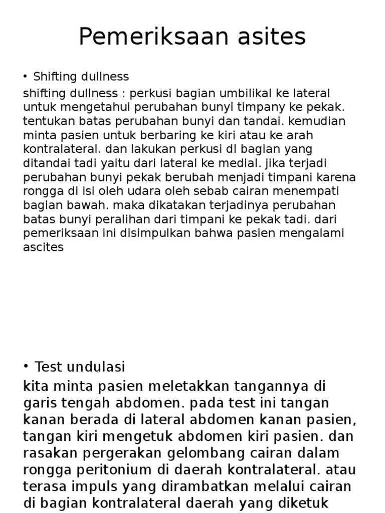 Pemeriksaan Asites | PDF