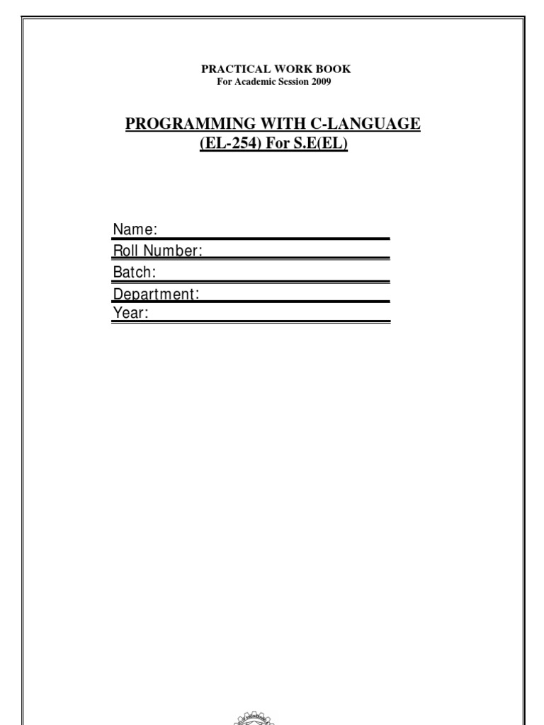 Practical Work Book | PDF | C (Programming Language) | Integer (Computer Science)