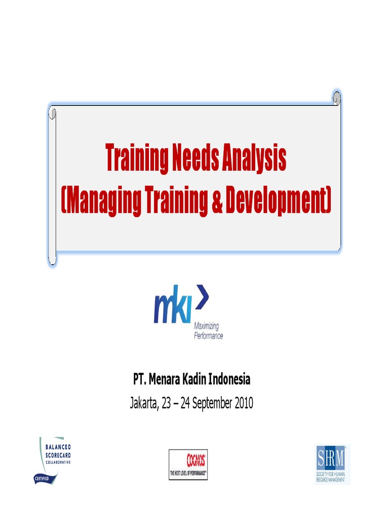 Training Needs Analysis (Managing Training & Development) | PDF ...