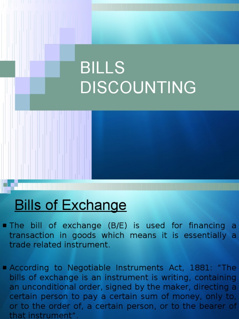 Understanding Bill Discounting Methods | PDF | Law