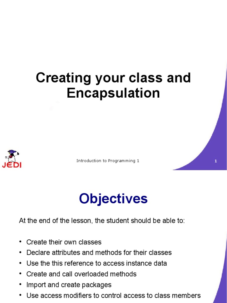 Creating Your Class and Encapsulation | PDF | Method (Computer ... Creating Your Class and Encapsulation | PDF | Method (Computer ...