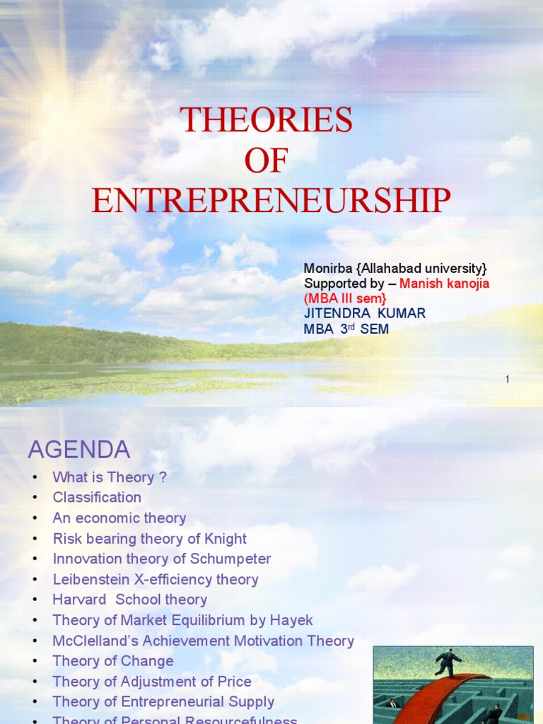 Theories of Entrepreneurship | PDF | Factors Of Production ...