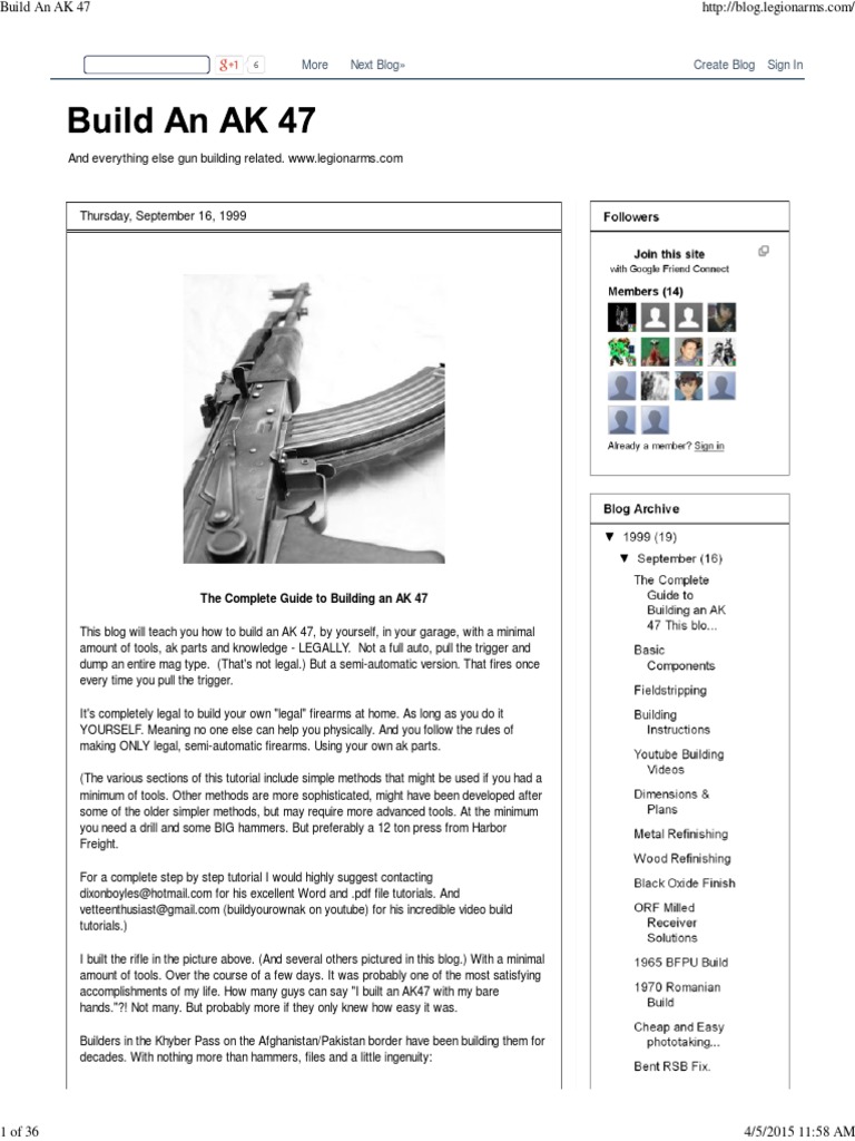 Build An AK 47.pdf | Firearms | Rifle