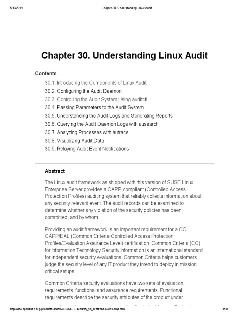 Chapter 30 Understanding Linux Auditing | PDF | Superuser | Port ...