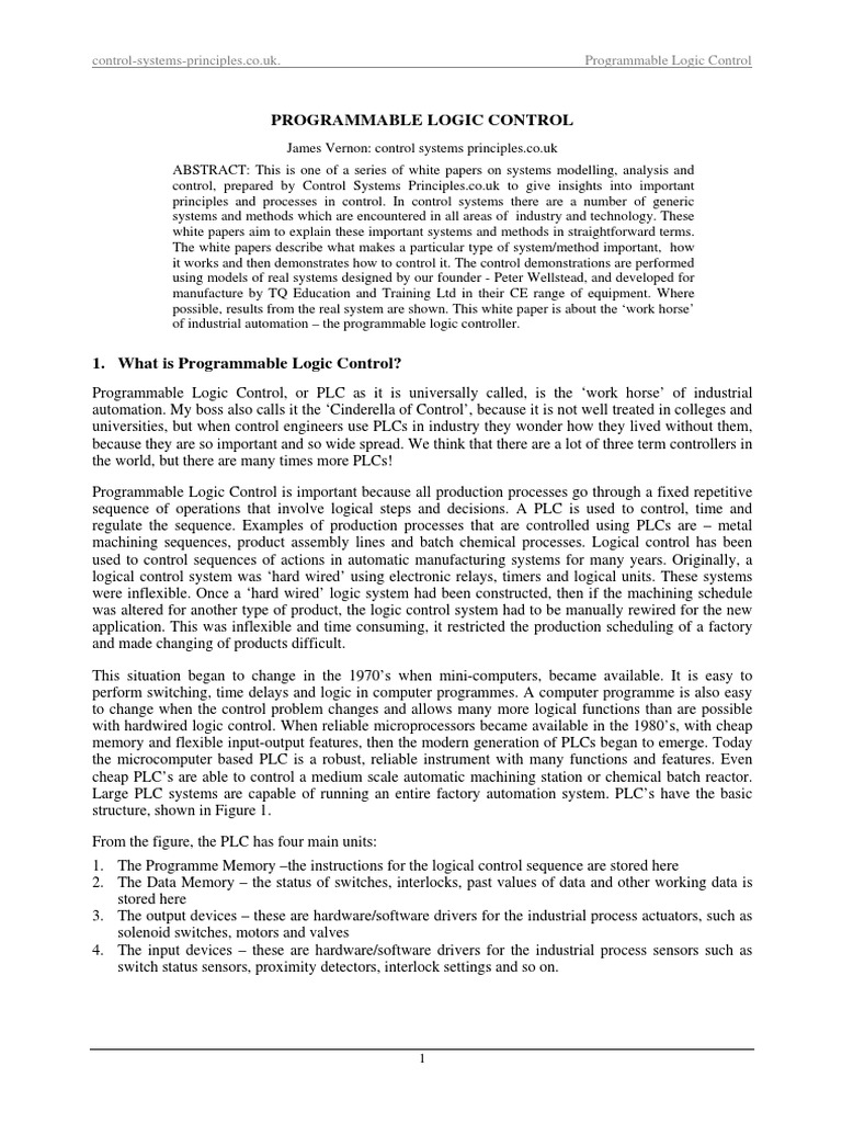 Programmable Logic Control | PDF