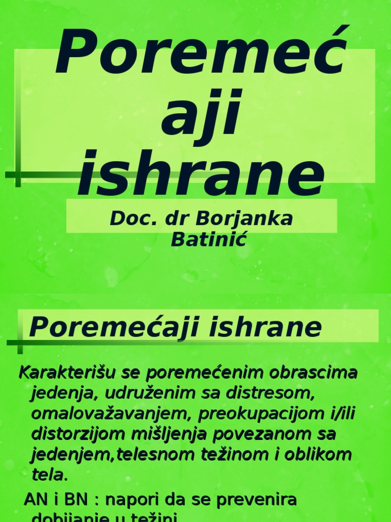 Poremecaji Ishrane | PDF