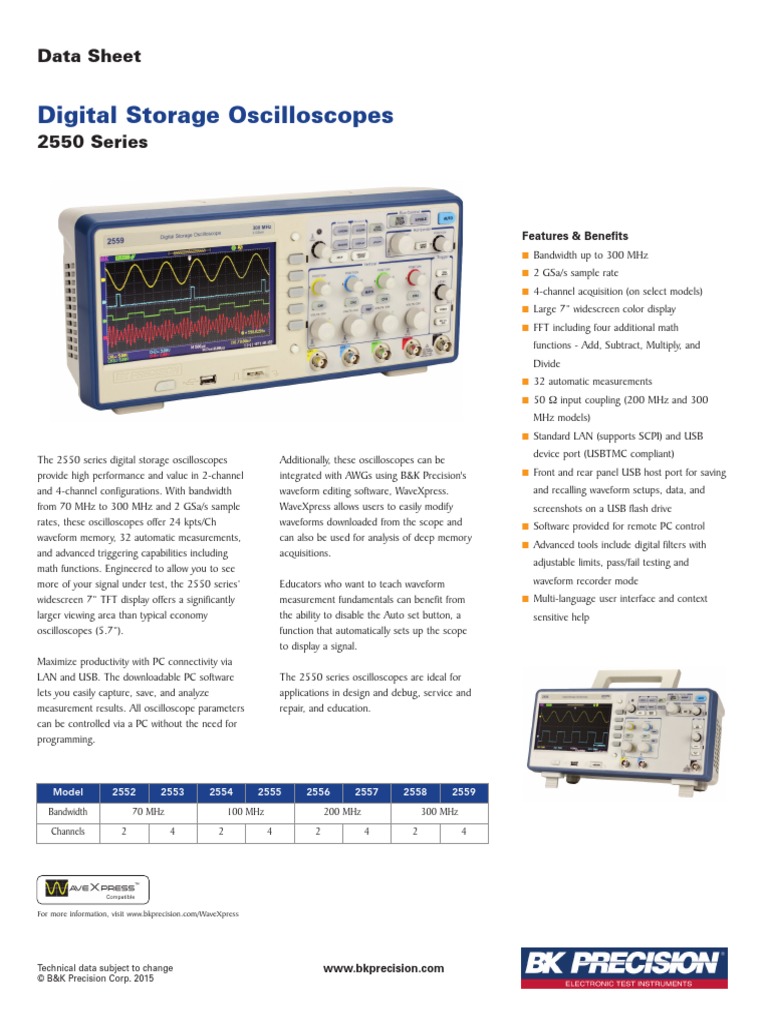 Digital Storage Oscilloscopes: Data Sheet | PDF | Video | Electronic Filter