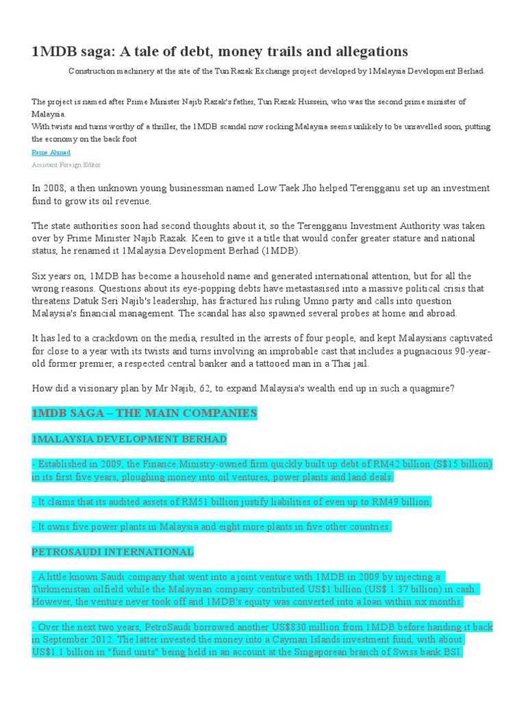1MDB Saga | PDF | Najib Razak | Strait Of Malacca