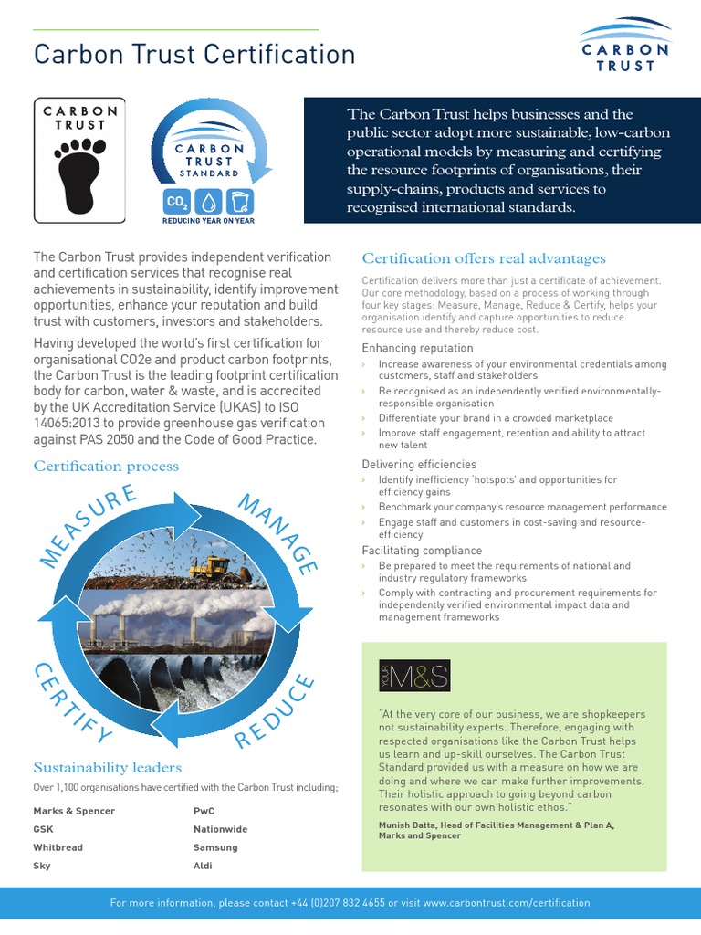 Carbon Trust Certification: Certification Offers Real Advantages | PDF ...