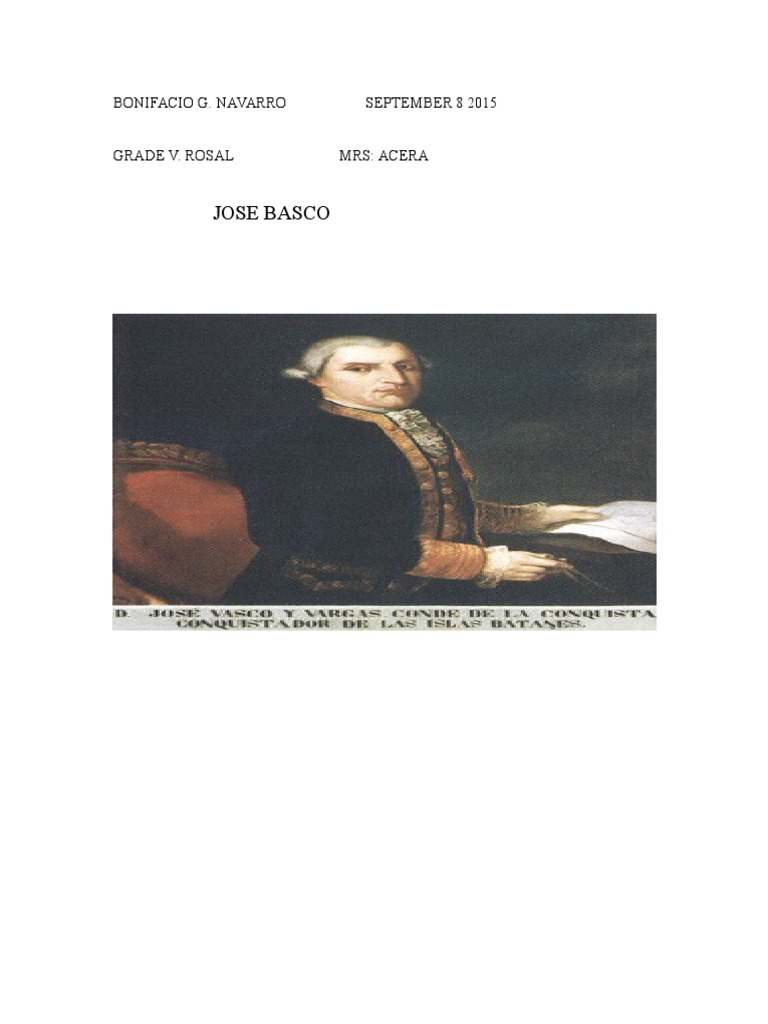 Jose Basco: Bonifacio G. Navarro September 8 2015 | PDF