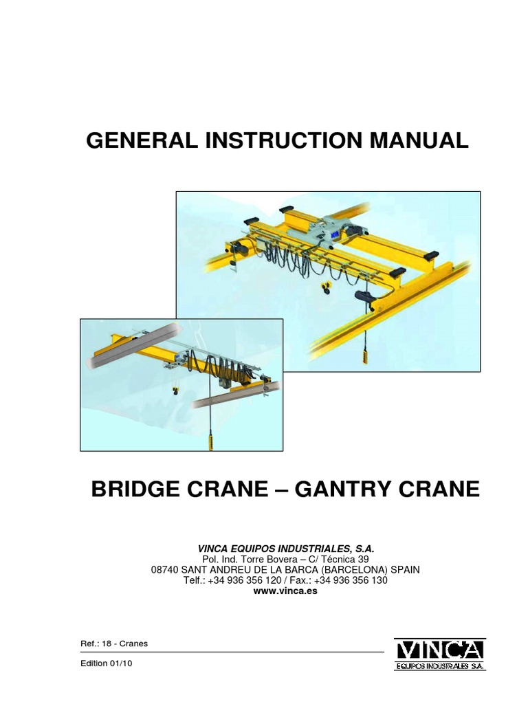 Cranes Manual VINCA Ver 01-10 en | PDF | Crane (Machine) | Elevator
