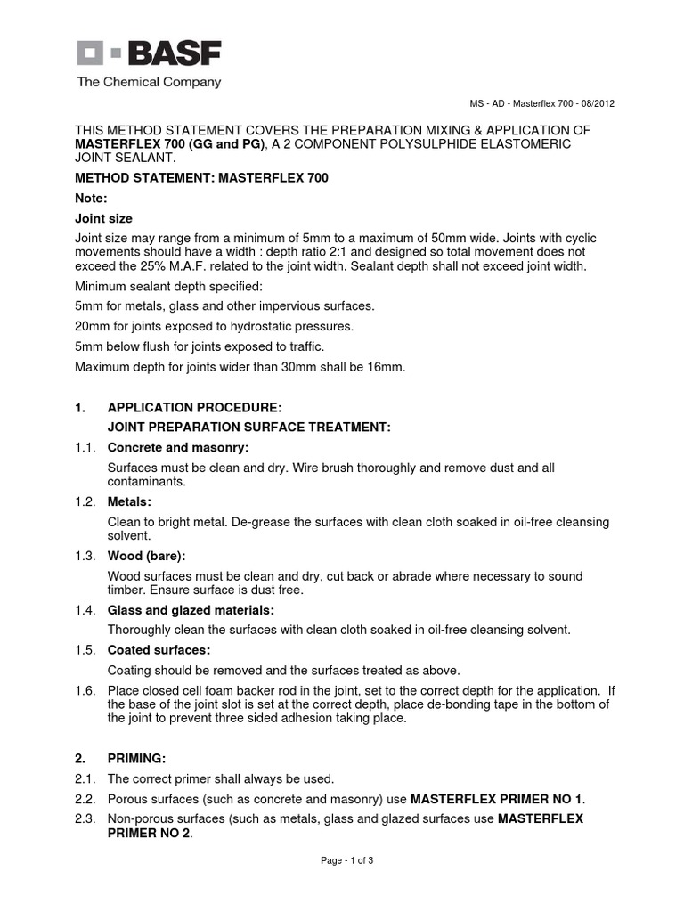 MS Masterflex 700[1] | Adhesive | Concrete