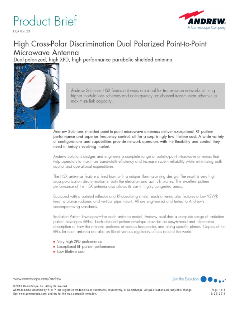 Product Brief: High Cross-Polar Discrimination Dual Polarized Point-to ...