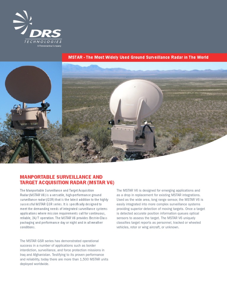 Manportable Surveillance and Target Acquisition Radar (MSTAR V6): A ...