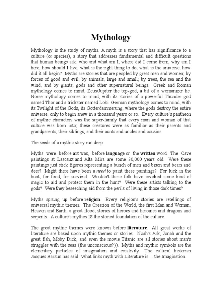 The Power and Purpose of Mythology: Understanding Cultures Through ...