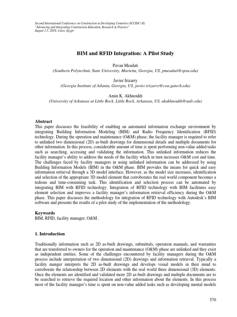 BIM & RFID Integration Study | PDF | Building Information Modeling ...