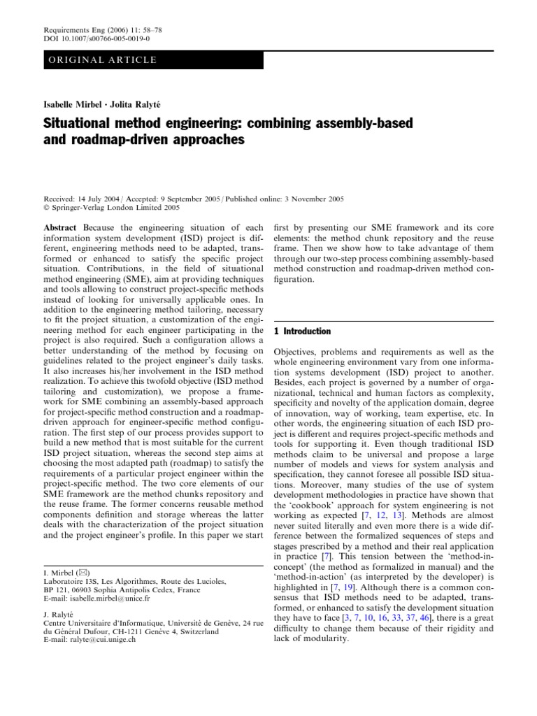 Situational Method Engineering | PDF | Component Based Software Engineering | Use Case