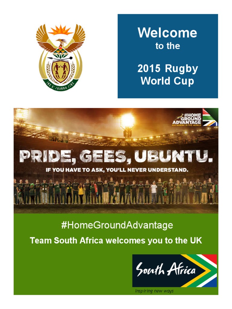2015 Rugby World Cup Welcome Booklet | PDF | South Africa National ...