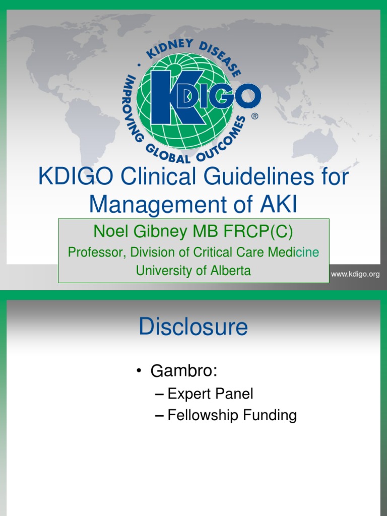 KDIGO Guidelines for AKI Management | PDF