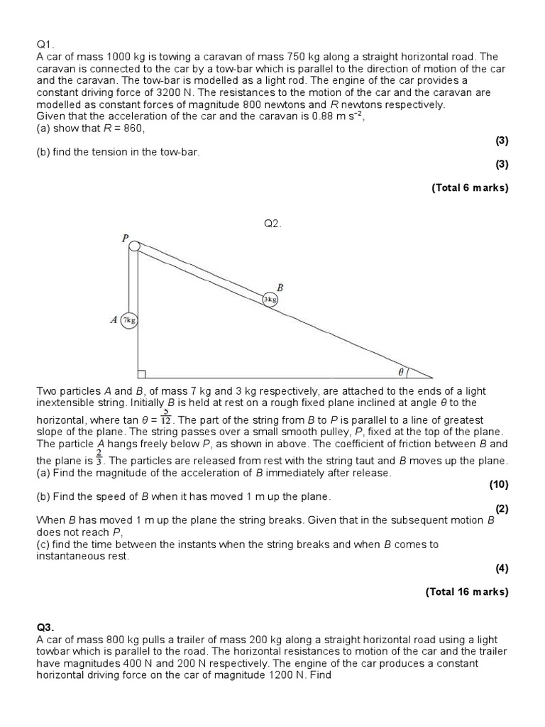 m1 Dynamics Connected Particles | PDF | Force | Tension (Physics)