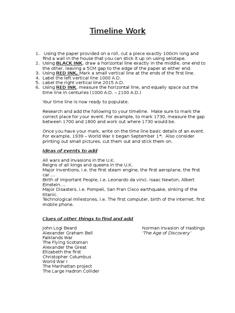 Create a Historical Timeline Project | PDF