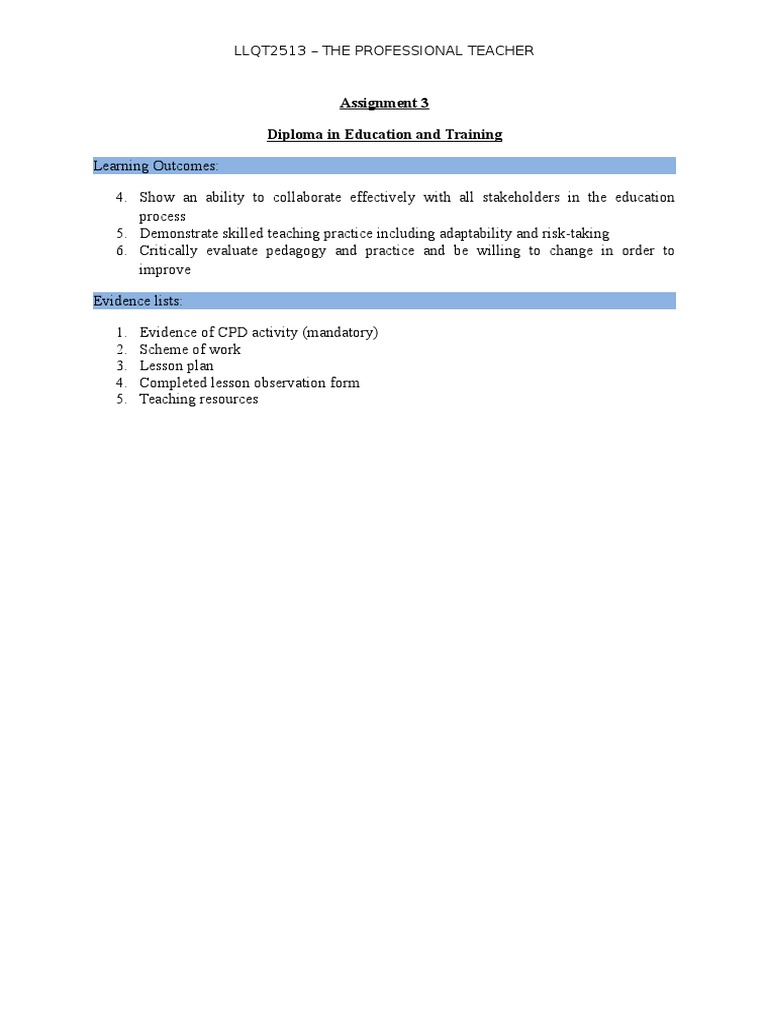 LLQT2513 - CPD for Teachers | PDF | Teachers | Lesson Plan