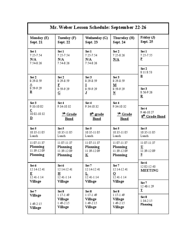 Lesson Schedule 9/21-9/25 | PDF | Foreign Language Studies