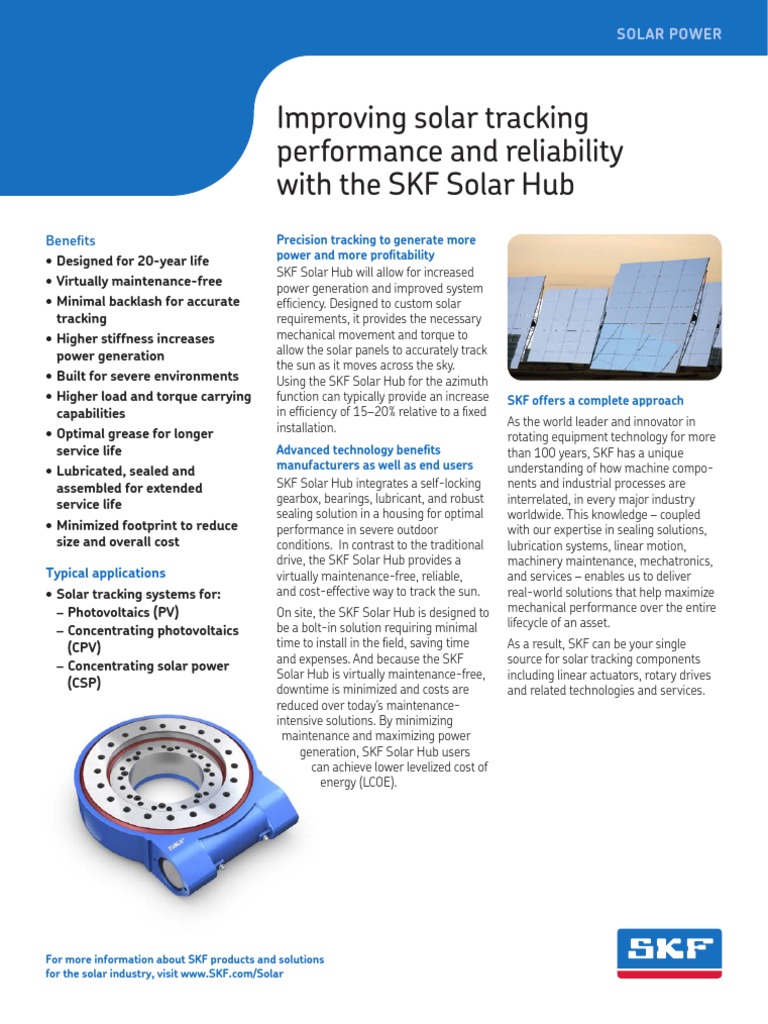 Improving Solar Tracking Performance and Reliability With The SKF Solar ...