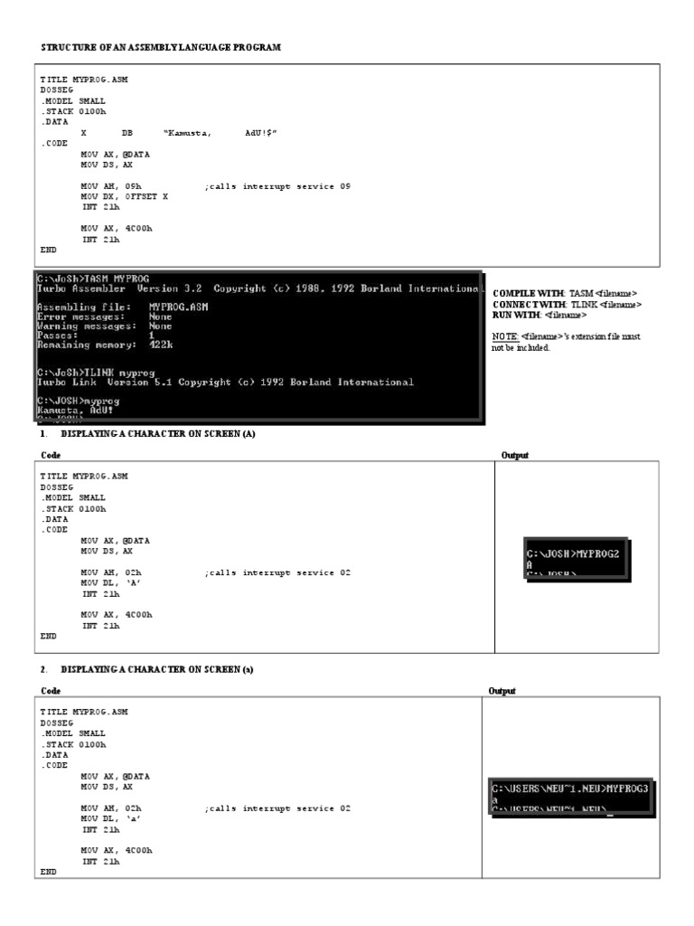 Structure of An Assembly Language Program | PDF | Integer (Computer ...