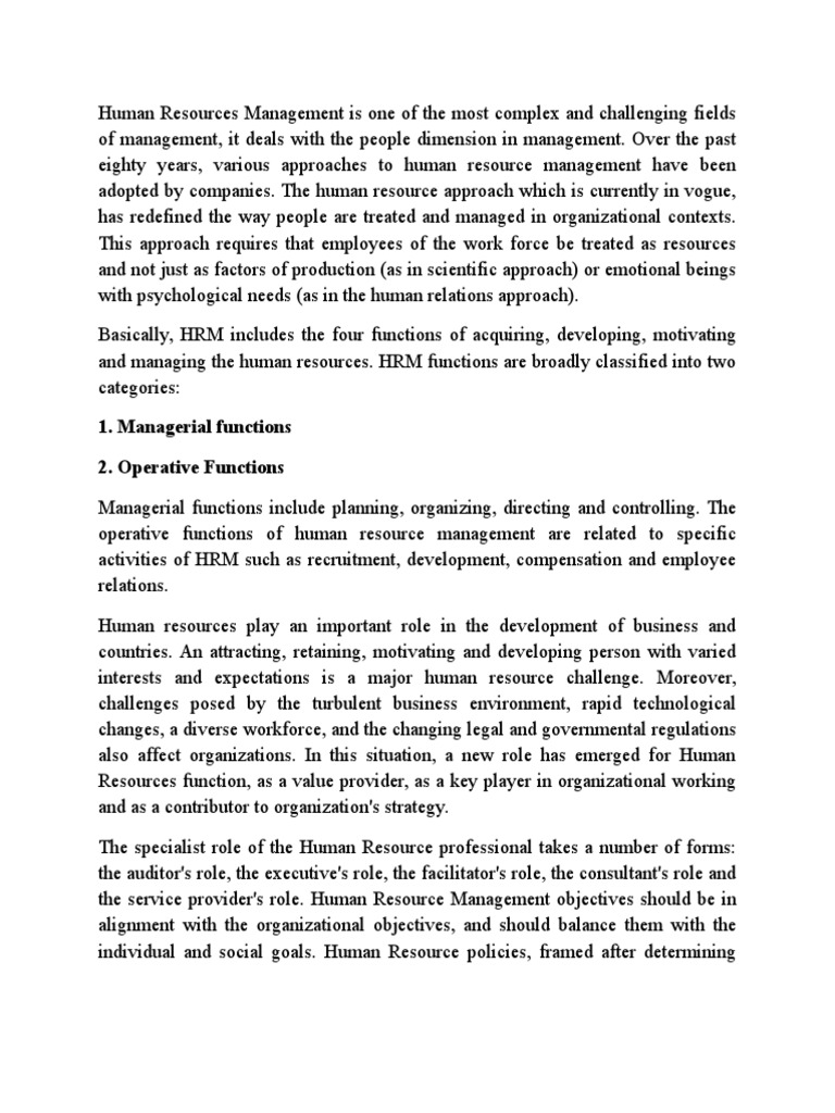 Managerial Functions 2. Operative Functions | PDF | Goal | Human ...