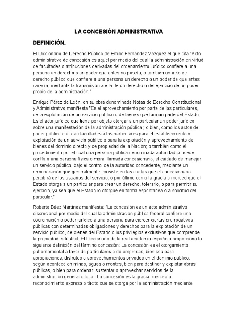 La Concesión Administrativa | PDF | Propiedad | Administración Pública