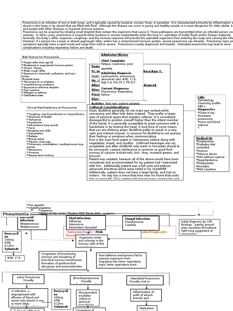 Pneumonia Concept Map | PDF | Pneumonia | Respiratory Tract