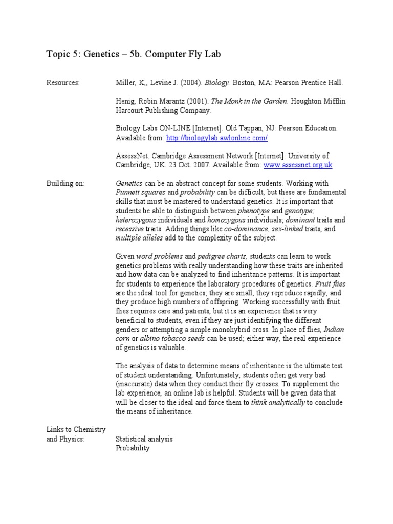 GeneticsComp Fly Lab II | PDF | Dominance (Genetics) | Genetics